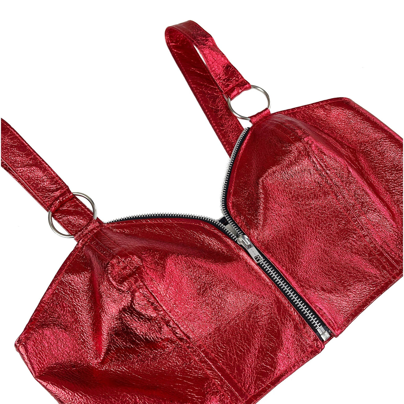 Metallic Red Cherry Midi Bustier | Luxe Rebel Leather Co